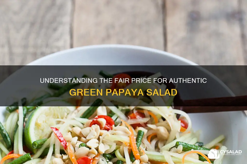 Understanding The Fair Price For Authentic Green Papaya Salad | CySalad