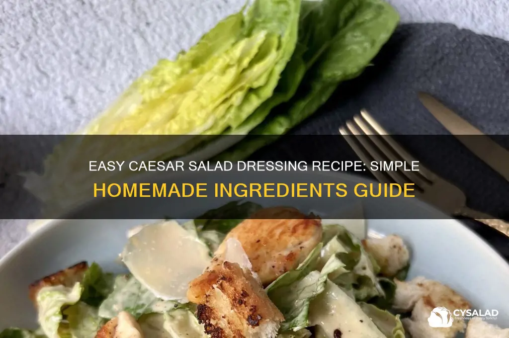 Easy Caesar Salad Dressing Recipe: Simple Homemade Ingredients Guide ...
