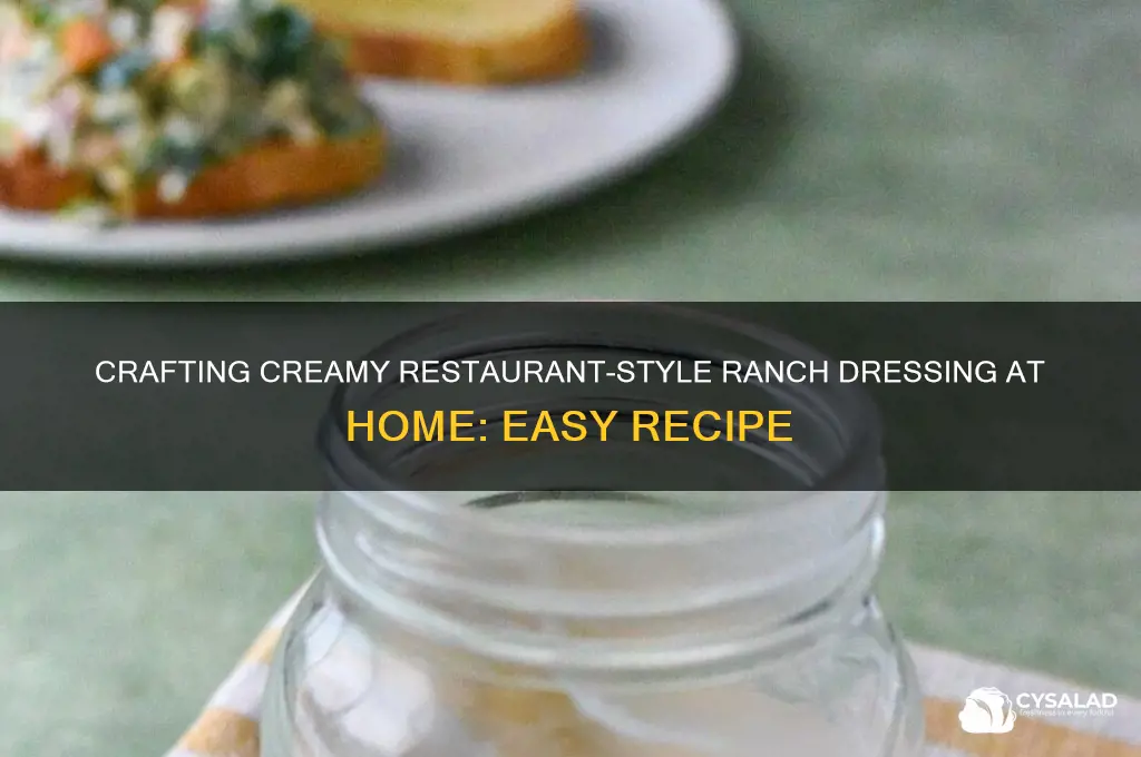 Crafting Creamy Restaurant-Style Ranch Dressing At Home: Easy Recipe ...