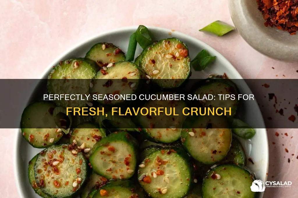 Perfectly Seasoned Cucumber Salad: Tips For Fresh, Flavorful Crunch ...