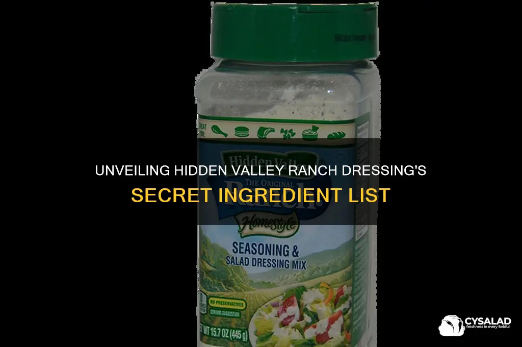 Unveiling Hidden Valley Ranch Dressing's Secret Ingredient List | CySalad
